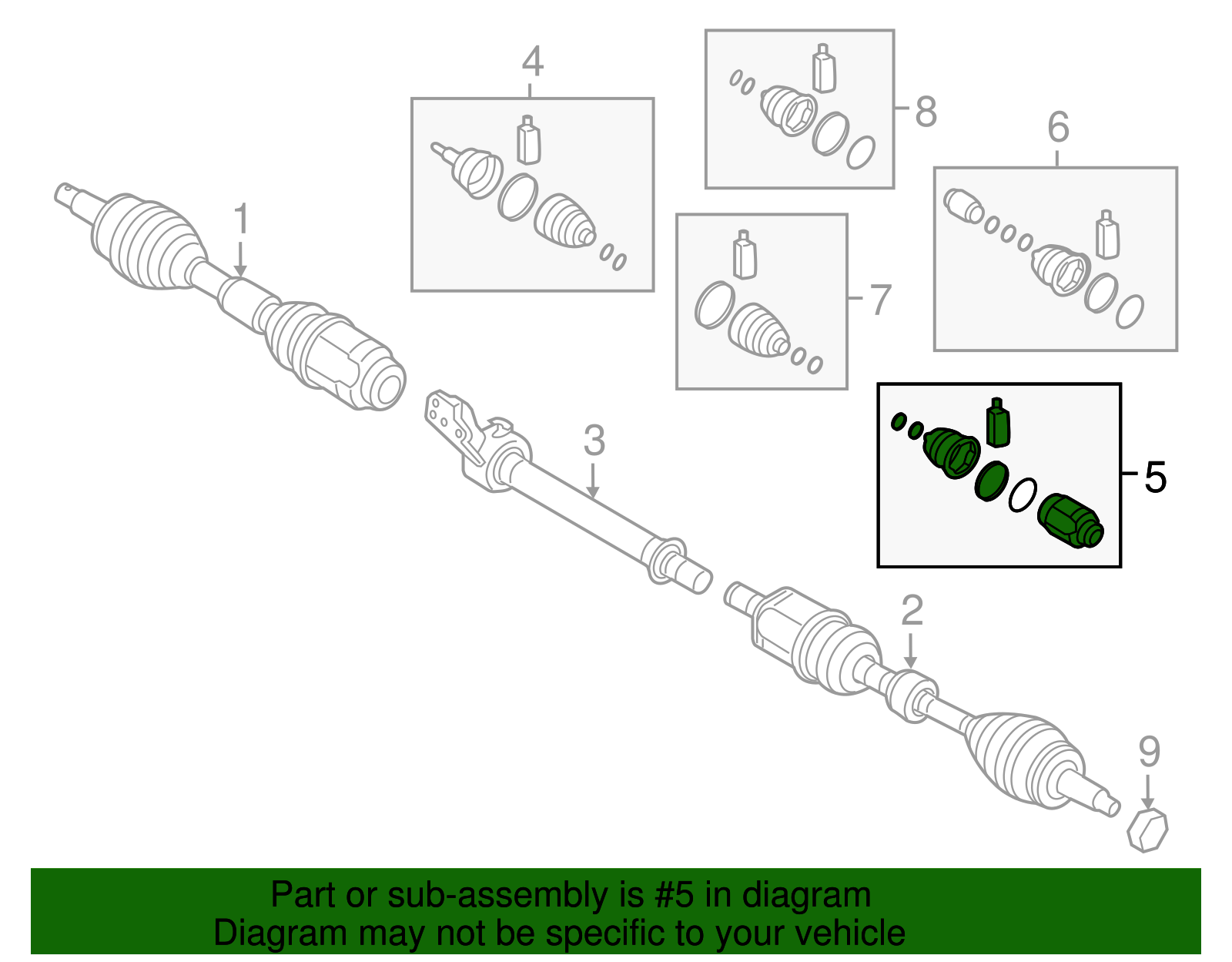 2015-2019 Hyundai Sonata Inner Cv Joint 49582-C2350 | World OEM Parts ...