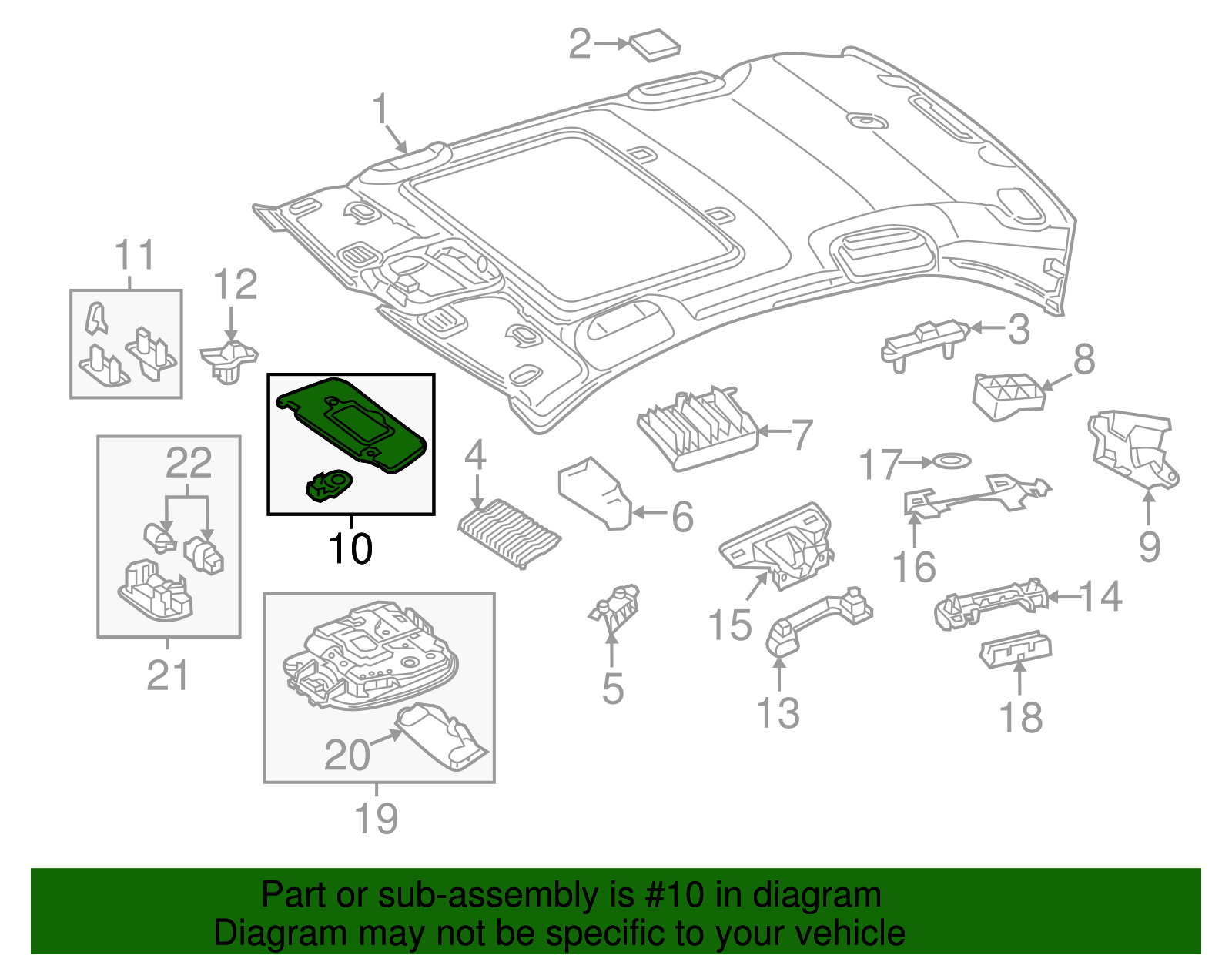 205-810-74-04-9H43 - Sun-Visor 2015-2017 Mercedes-Benz | Mercedes-Benz ...