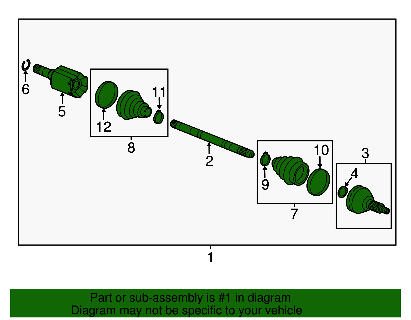 2012-2016 Chevrolet Front Passenger Side Half-Shaft Assembly 20831733 ...