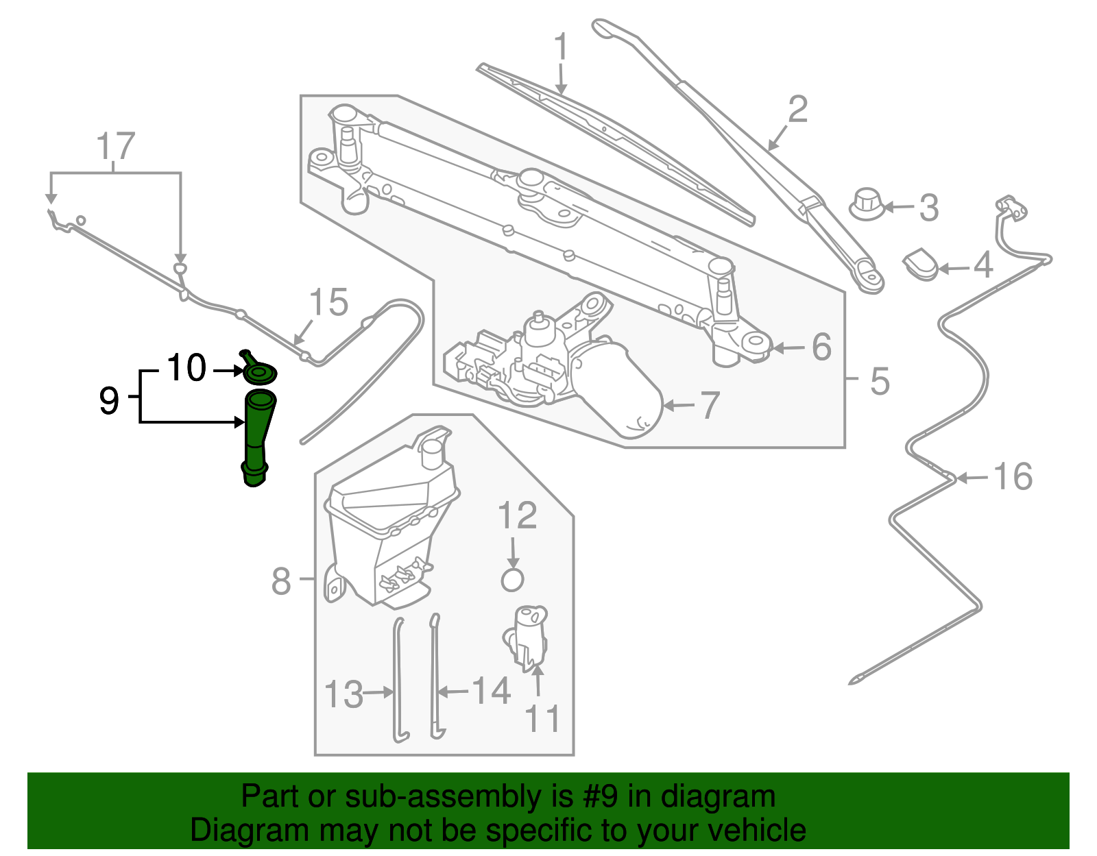 2009-2011 GM Windshield Washer Fluid Reservoir Filler Tube 96843231 ...