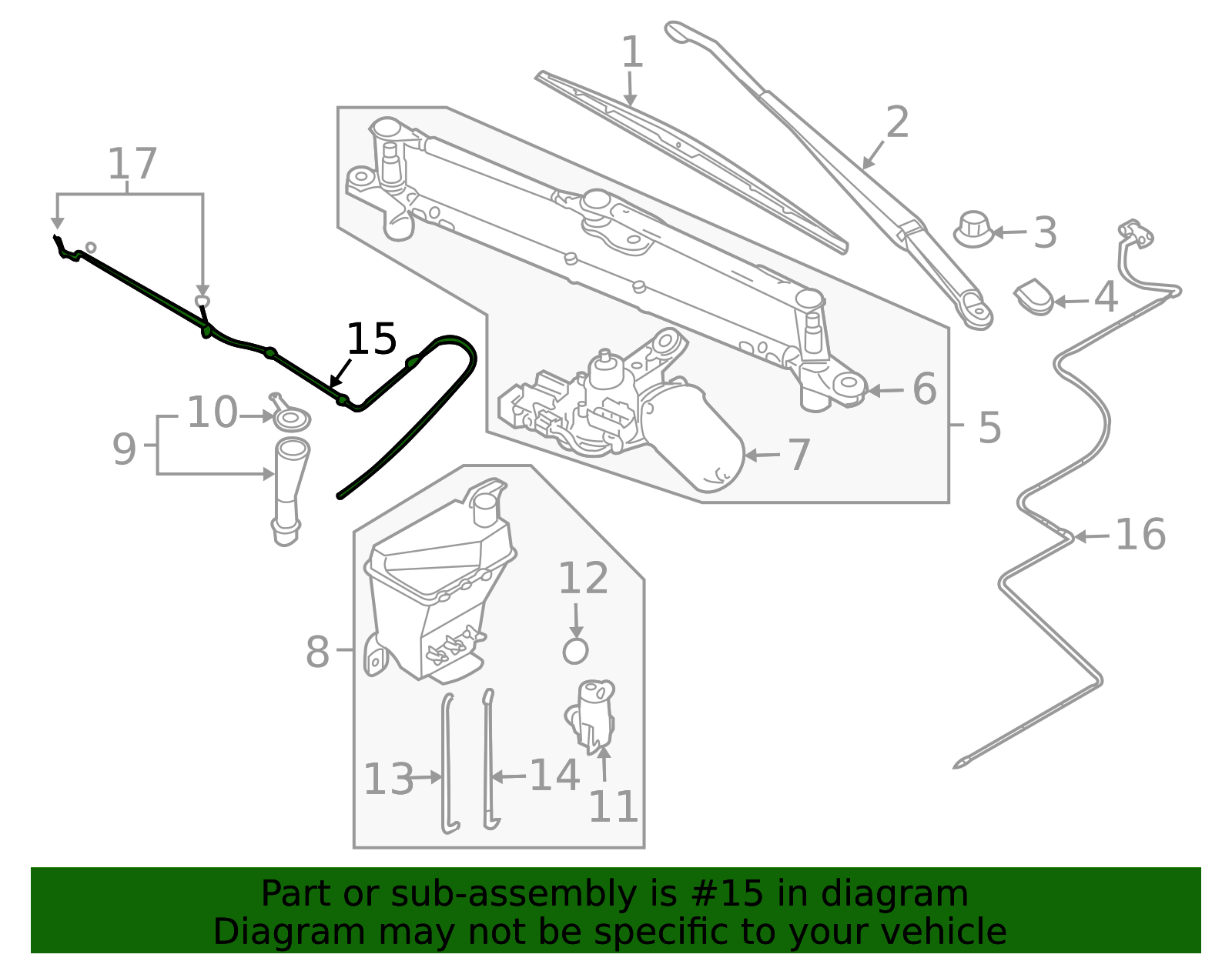96650558 - Windshield Washer Nozzle Hose - 2007-2011 GM | World Parts ...