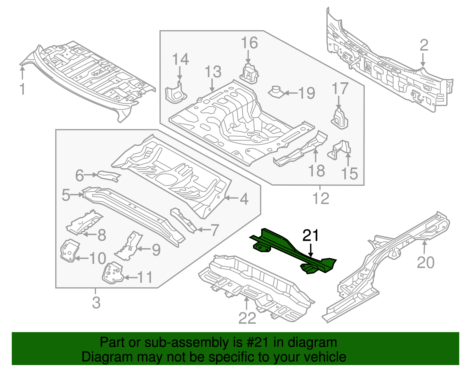 2014-2016 Kia Forte Koup | Center Cross-Member | 65630-A7210 | Kia Auto Parts