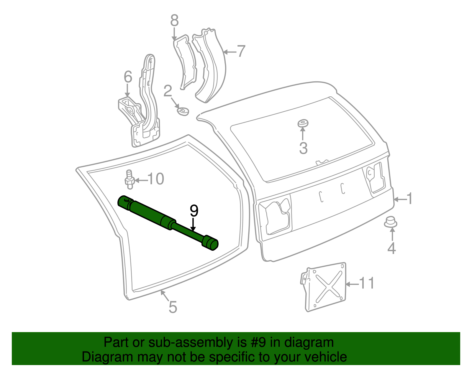 Genuine Hatch Shock for 1999-2009 Saab 9-5 | Part# 12768264 | Over 30% ...