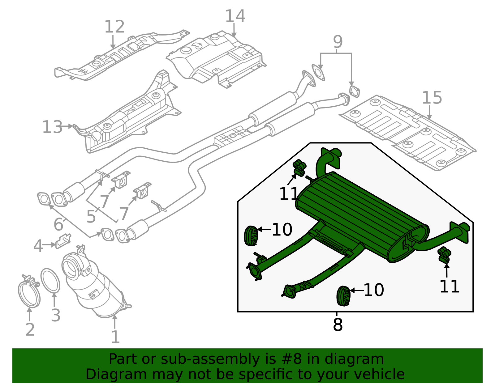 Genuine Muffler & Pipe for 2021-2024 Genesis GV80 | Part# 28710-T6300 ...