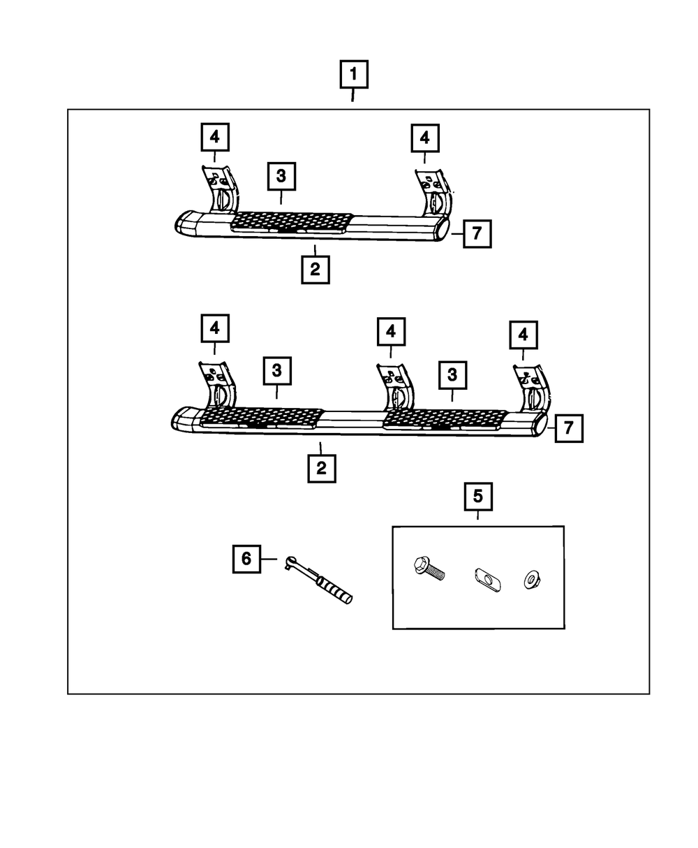 2013-2025 Ram Ram 1500 2500 3500 4500 5500 TUBULAR SIDE STEP HARDWARE ...