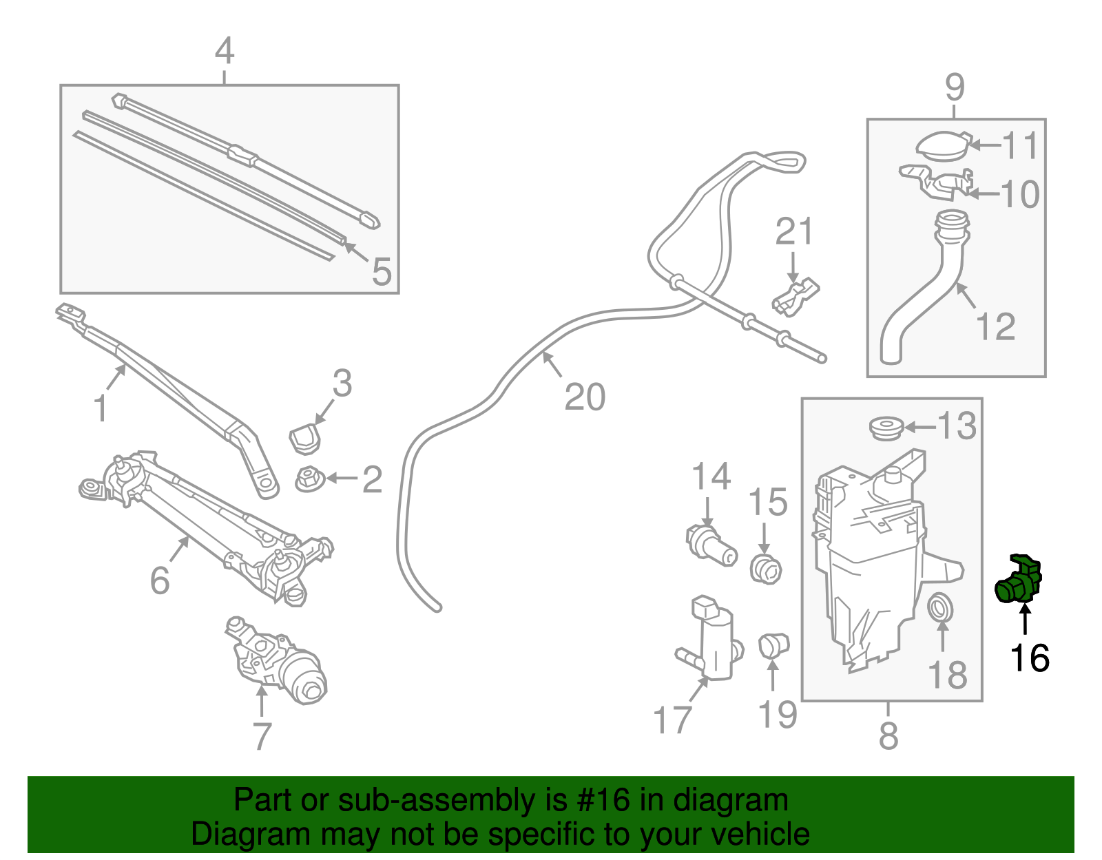 2015-2021 Lexus Washer Pump 85330-42010 | OEM Parts Online