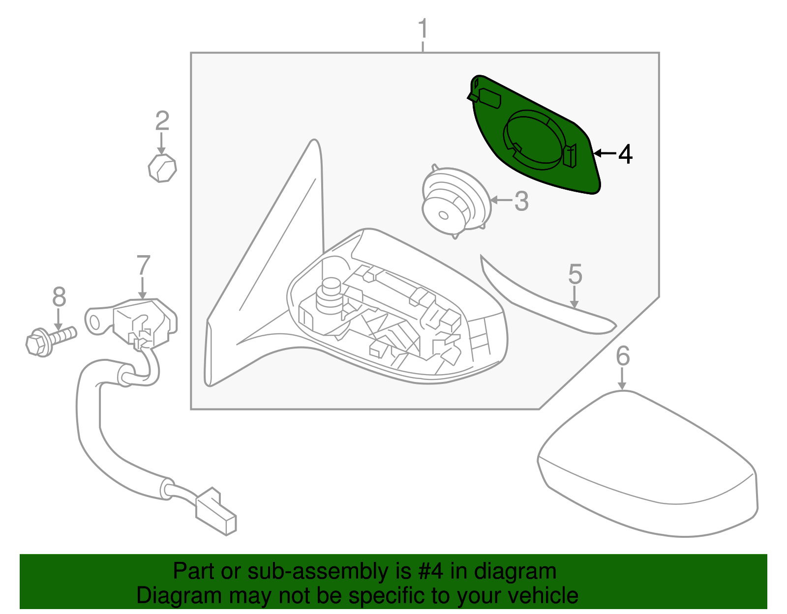 2013-2019 Nissan Mirror Glass 96366-3TH2A | Bill Kay Nissan Parts