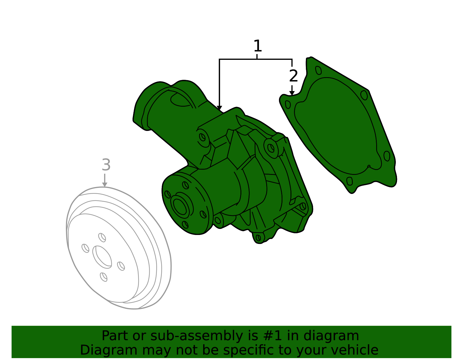 1300A066 - Water Pump Assembly 2004-2012 Mitsubishi | Official ...