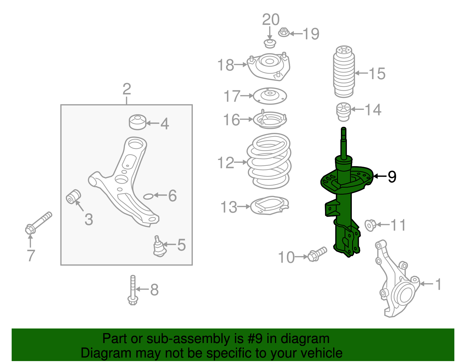 Hyundai - 54651-2V920 - Strut - 2016-2017 Hyundai Veloster | OEM ...