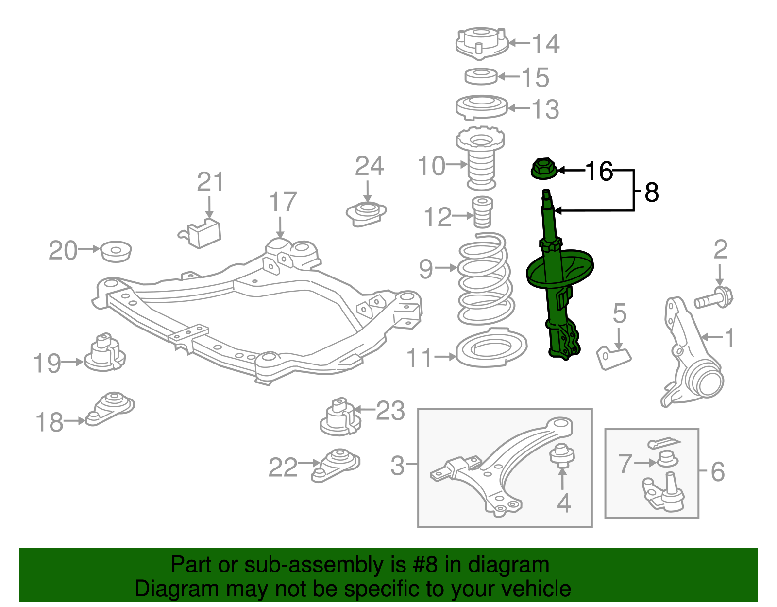 Genuine Toyota Strut part# 48520-8Z115 for 2016-2017 Toyota Camry ...