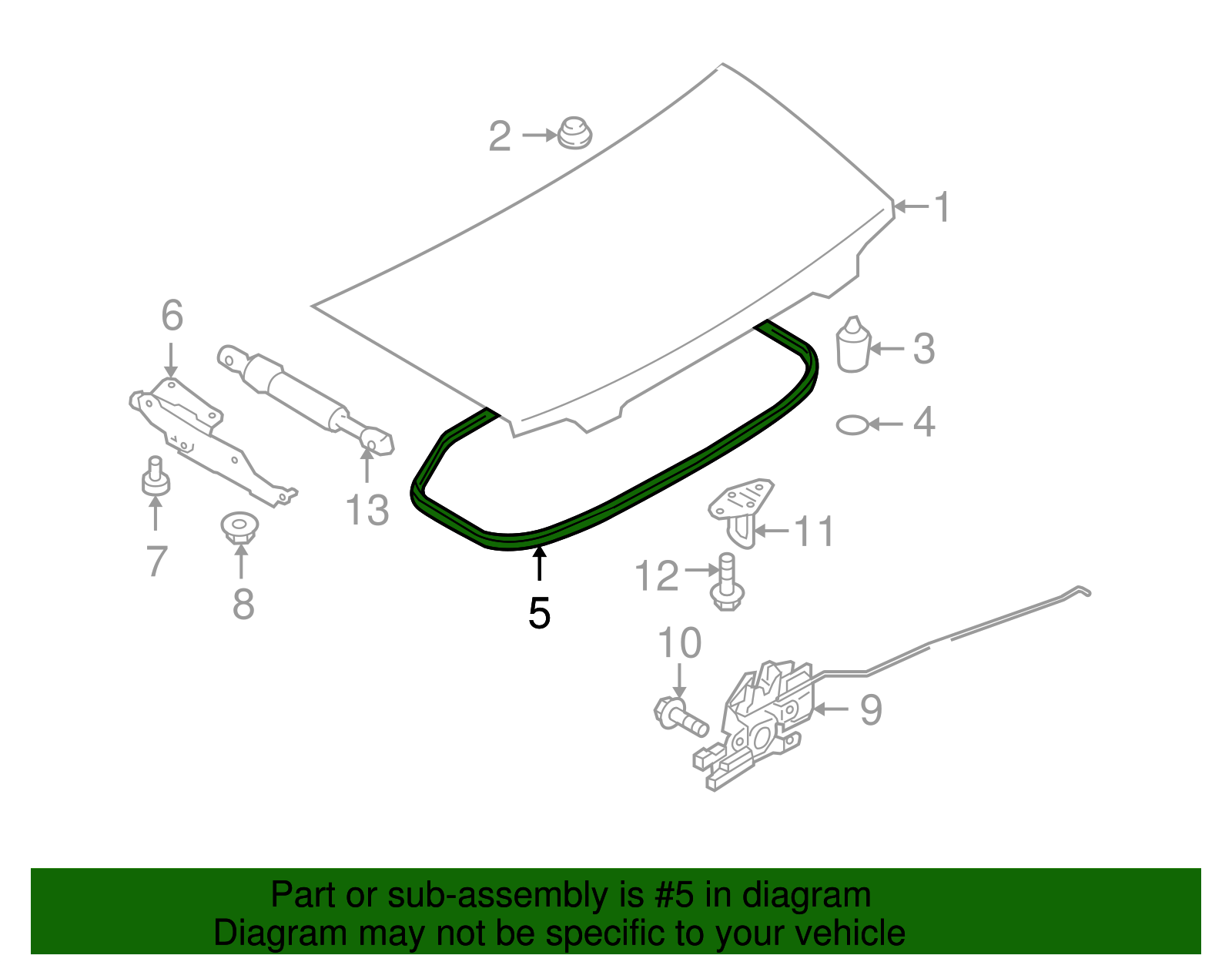NE52-56-951B - Weatherstrip - 2007-2015 Mazda MX-5 Miata | Mazda Parts ...