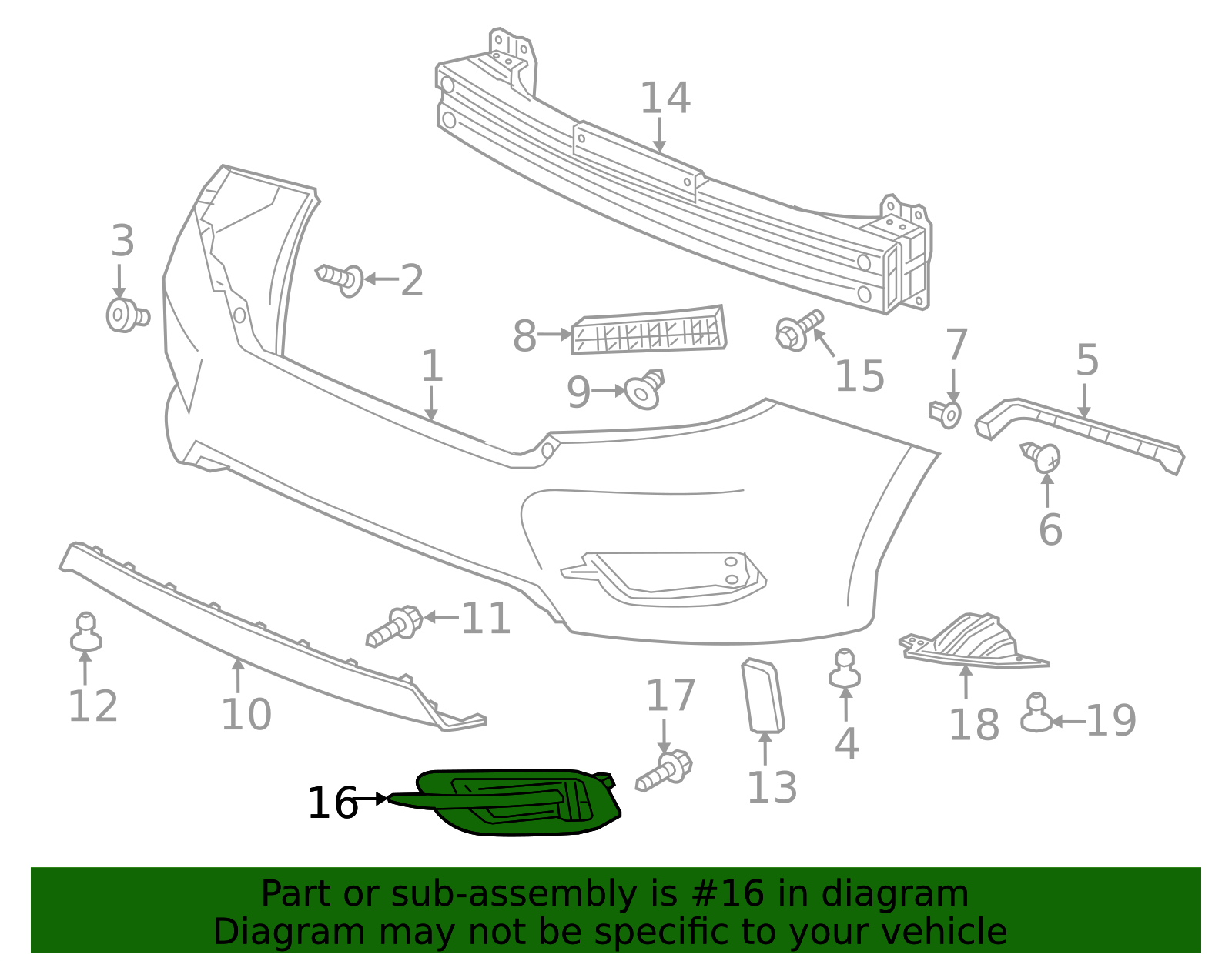 71508-TBA-A00 - 2016-2021 Honda Civic - Garnish L Rear Bumper Side ...