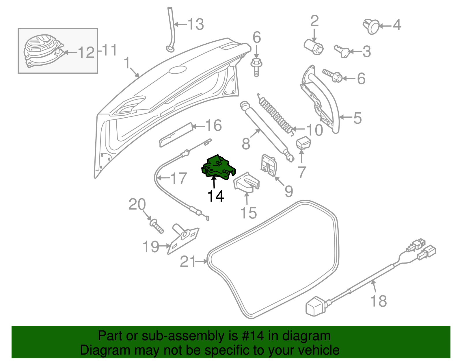 2005-2017 Volkswagen Deck Lid Latch 4F5-827-505-D | OEM Parts Online