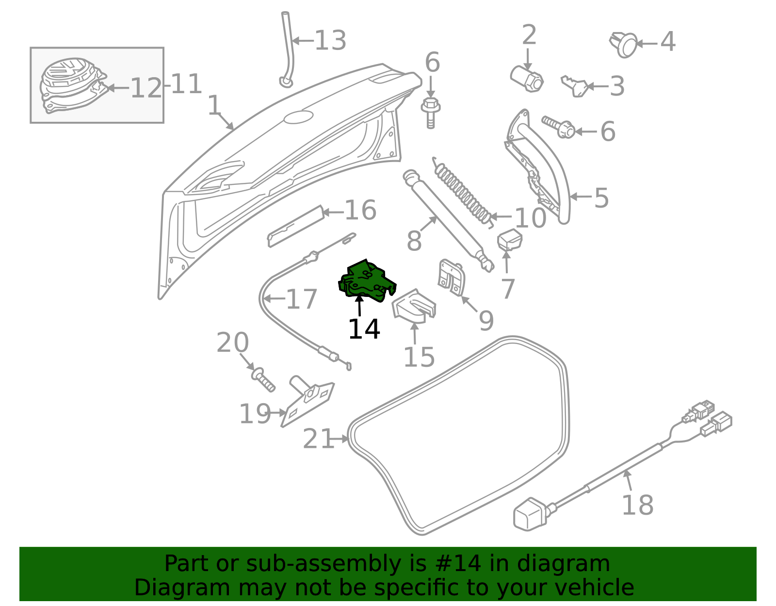 4F5-827-505-D - VW Volkswagen Passat EOS Jetta CC Rear Trunk Latch Lid ...