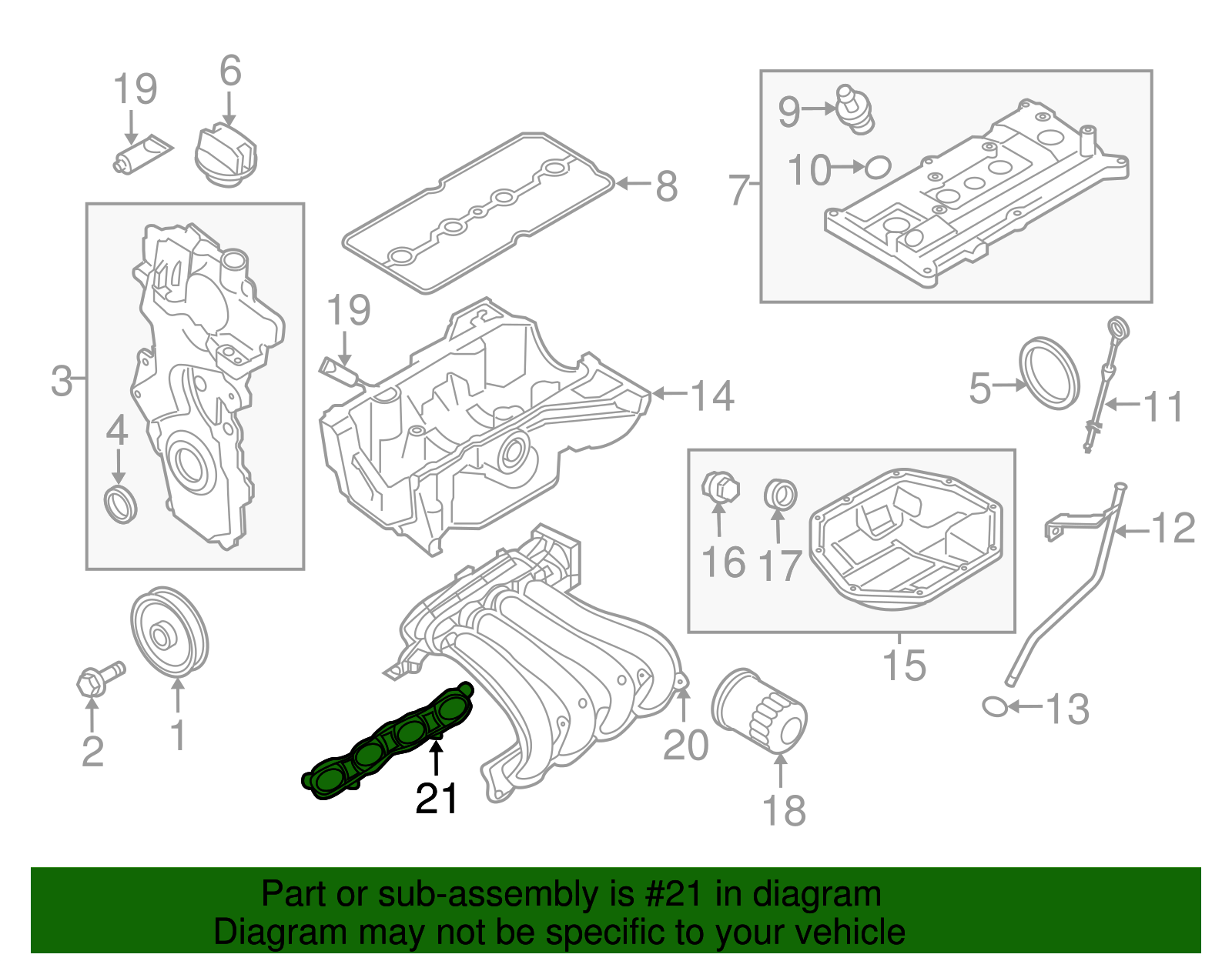 2007-2021 Nissan Manifold Gasket 14035-EL00A | Bill Kay Nissan Parts