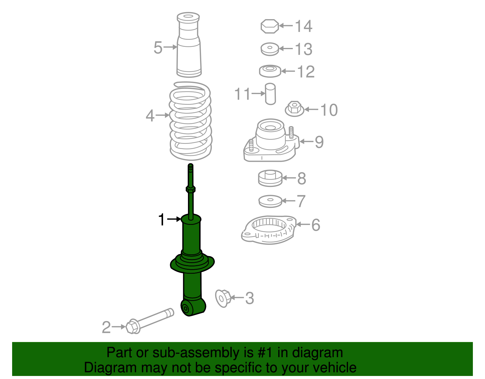 2011 Mitsubishi Outlander Sport Shock Absorber 4162A192 ...