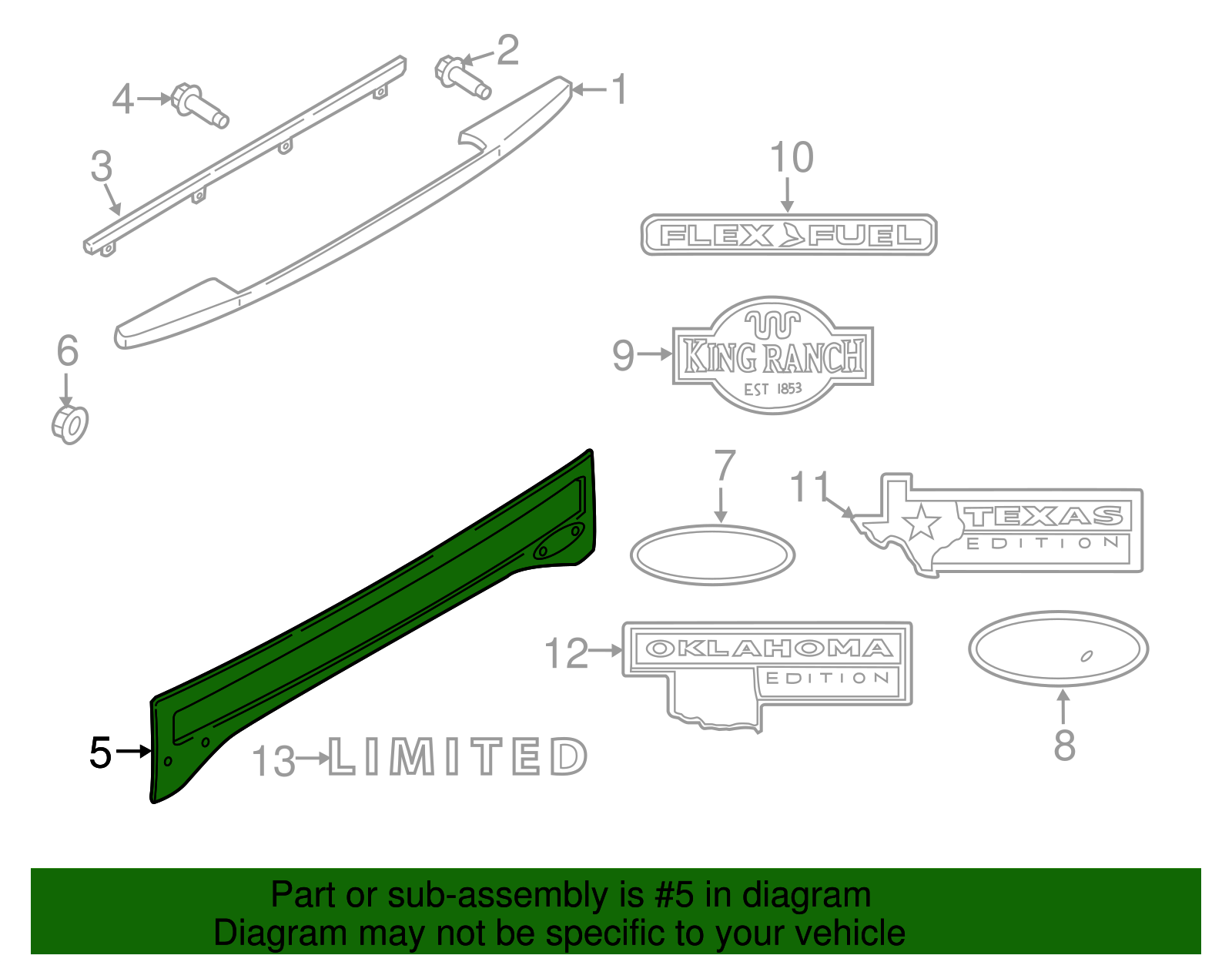 2018-2022 Ford Applique Panel JC3Z-99425A34-CA | Awesome Parts Ford