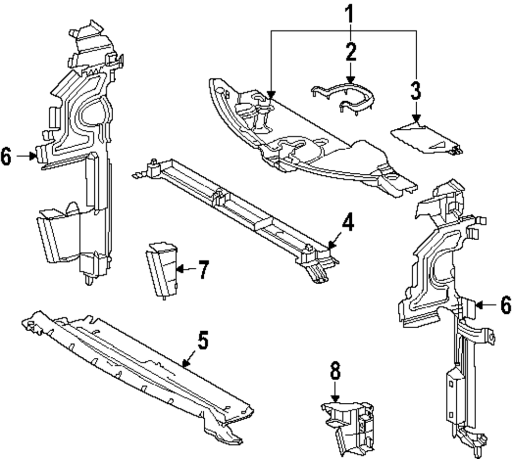 16595-F0230 - Radiator Support Air Deflector 2021-2025 Toyota Sienna ...