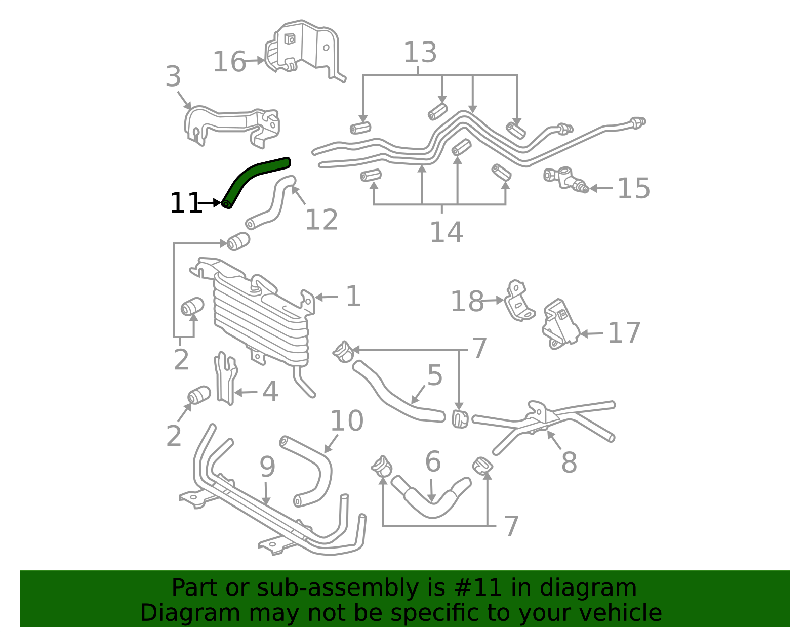 90445-17176 - Automatic Transmission Oil Cooler Hose 2004-2005 Toyota ...