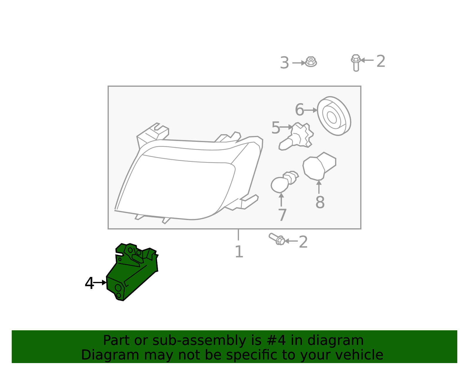 5L8Z-13A114-BA - 2005-2012 Ford - Headlamp Assembly Support Bracket ...