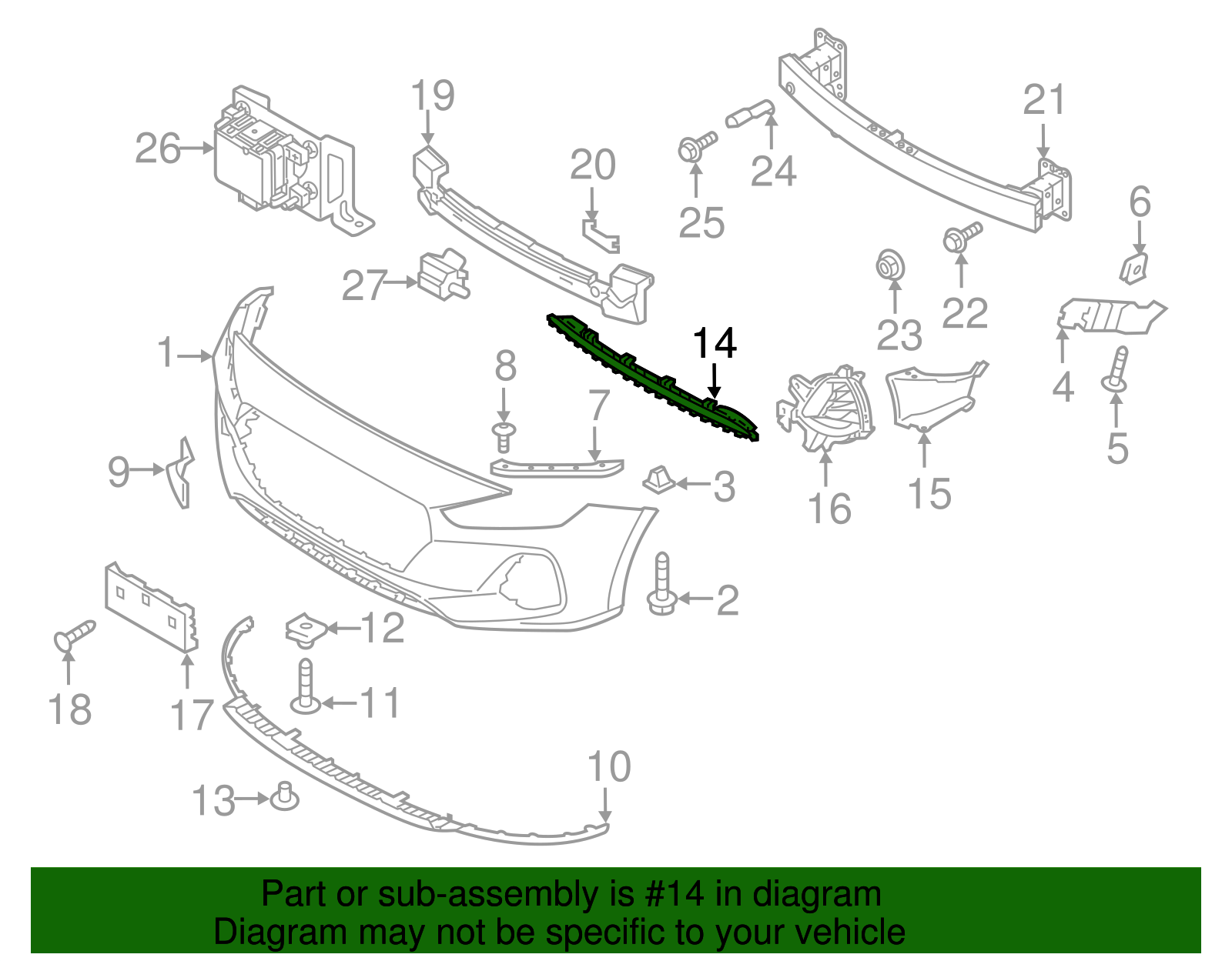 2018-2020 Hyundai Elantra GT Bumper Grille 86561-G3000 | Ricart Parts