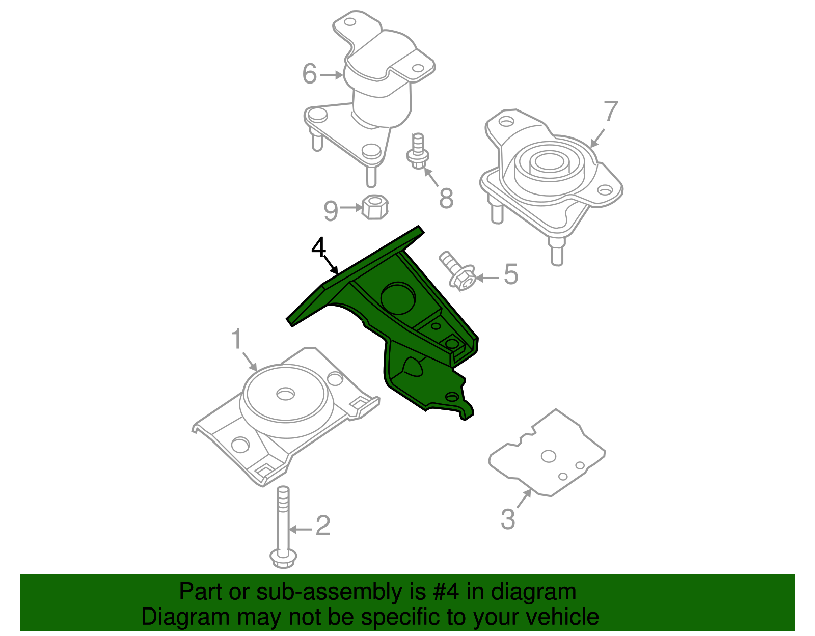 2010-2016 Nissan Front Mount Bracket 11233-ZV00A | Team Nissan Inc.