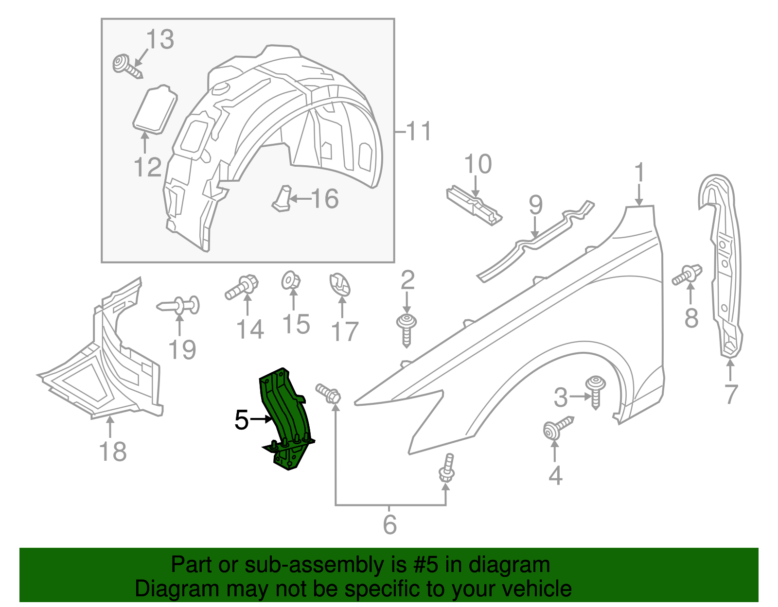 4G0-821-135-A - Fender Bracket 2012-2018 Audi | Audi OEM Parts Guy