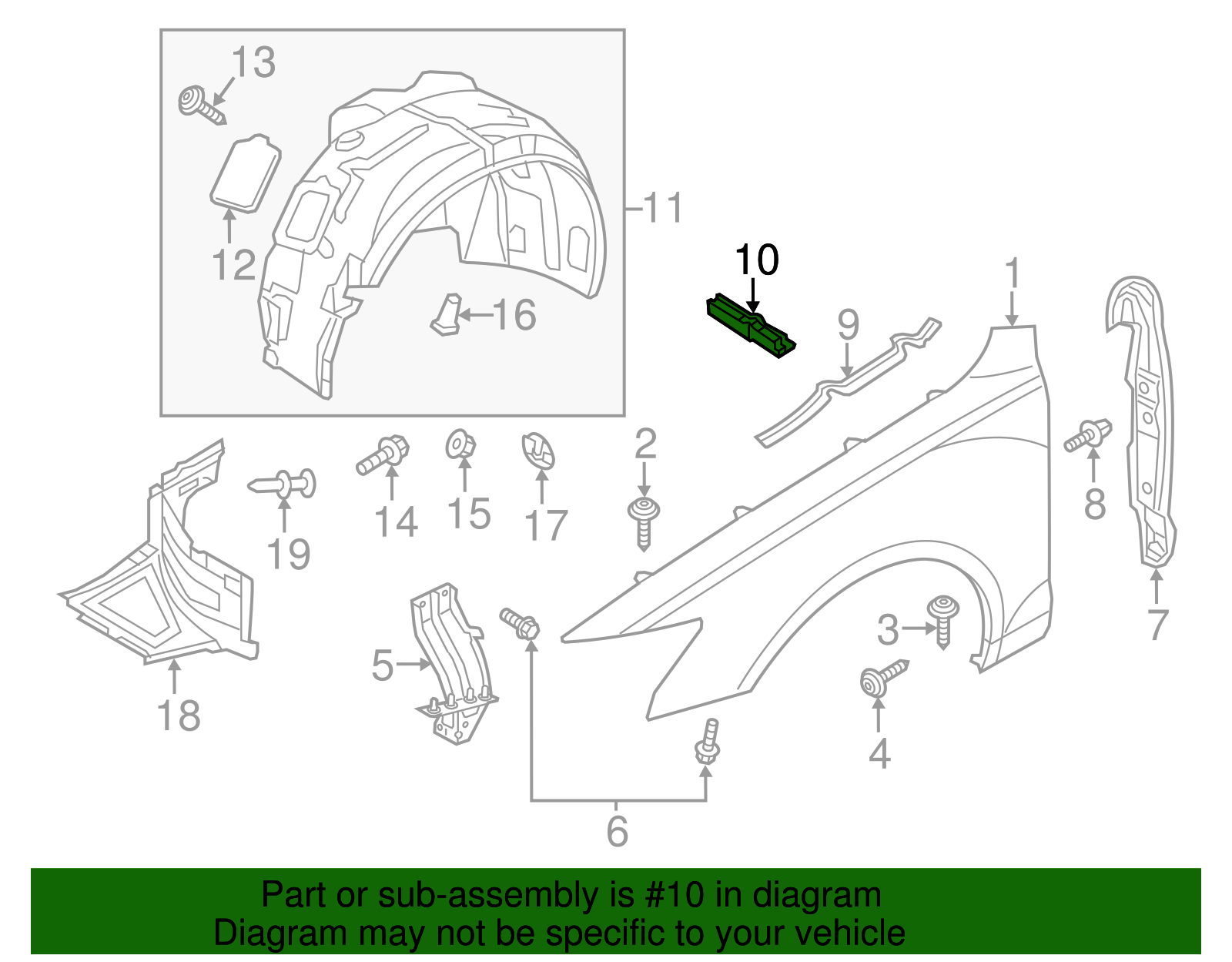 4G0-823-721 - Fender Insulator 2012-2018 Audi | Audi OEM Parts Guy