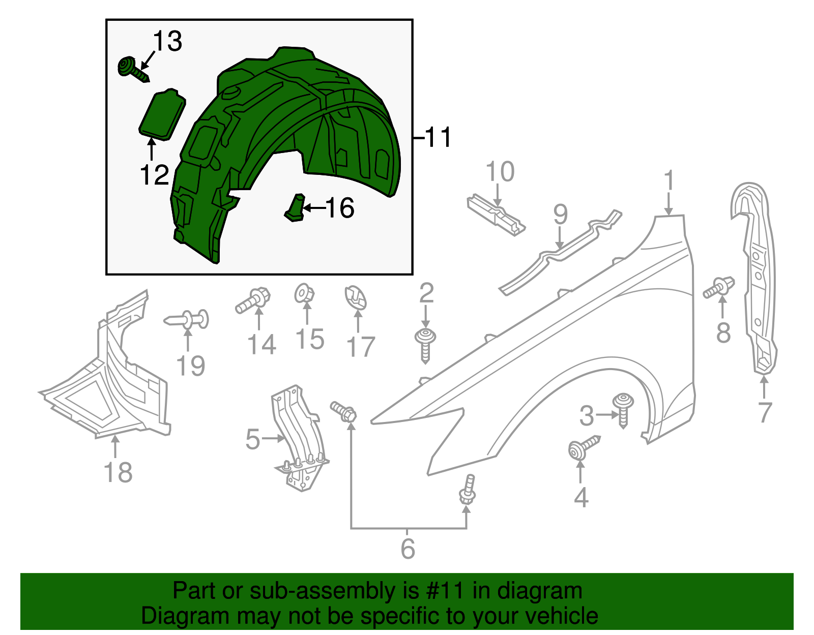 2012-2016 Audi Fender Liner 4G0-821-134-D | Audi USA Parts