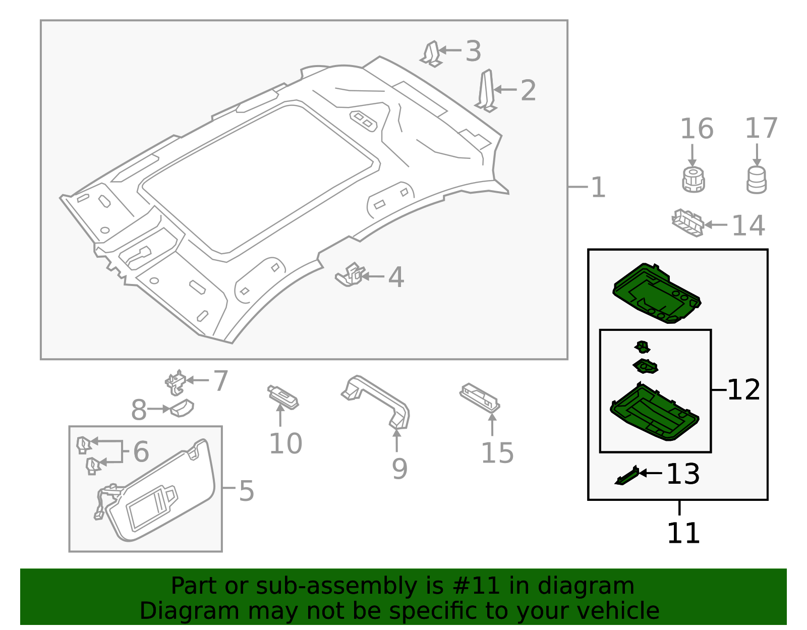 2019-2023 Audi Q3 Overhead Console 81A-947-135-CF-6PS | TascaParts.com