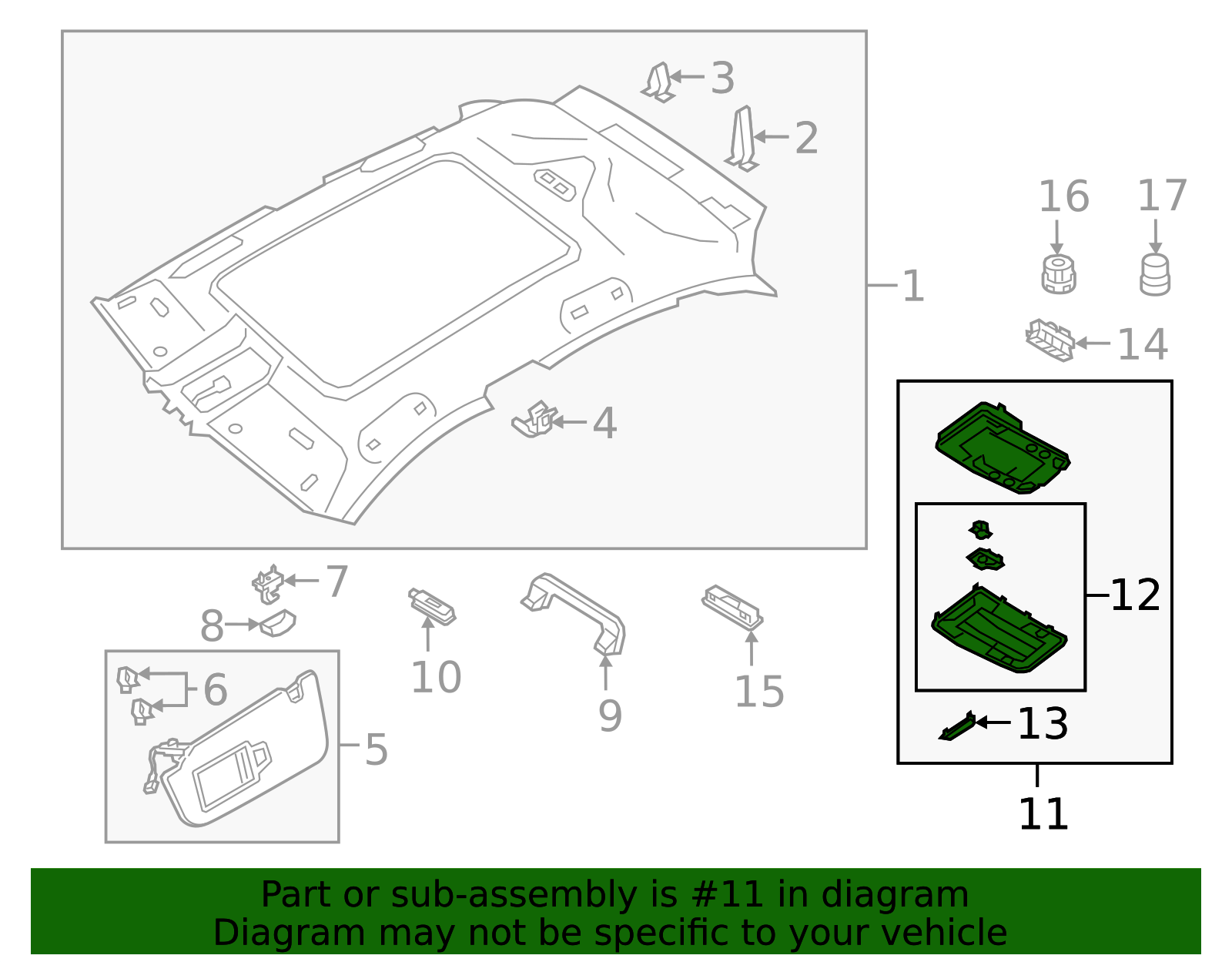 81A-947-135-CM-6PS - Overhead Console 2019-2025 Audi Q3 | Audi OEM Parts