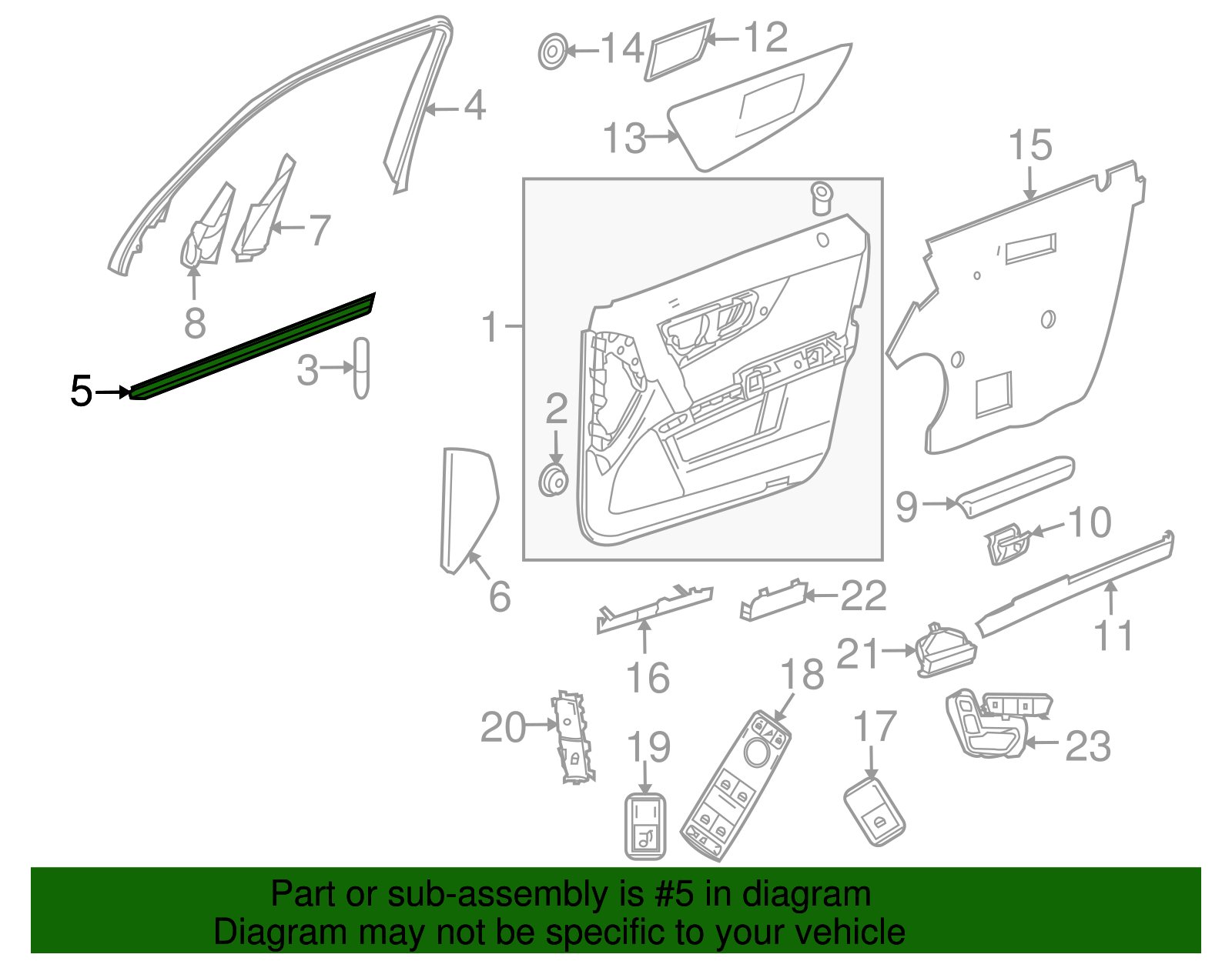 204-725-13-65 - Belt Weather-Strip 2010-2015 Mercedes-Benz | Mercedes ...