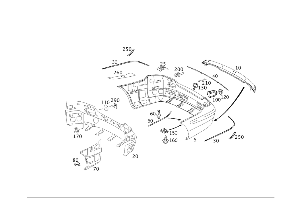 1998-2009 Mercedes-Benz Trim, Bumper 209-885-14-25 | MB OEM Parts
