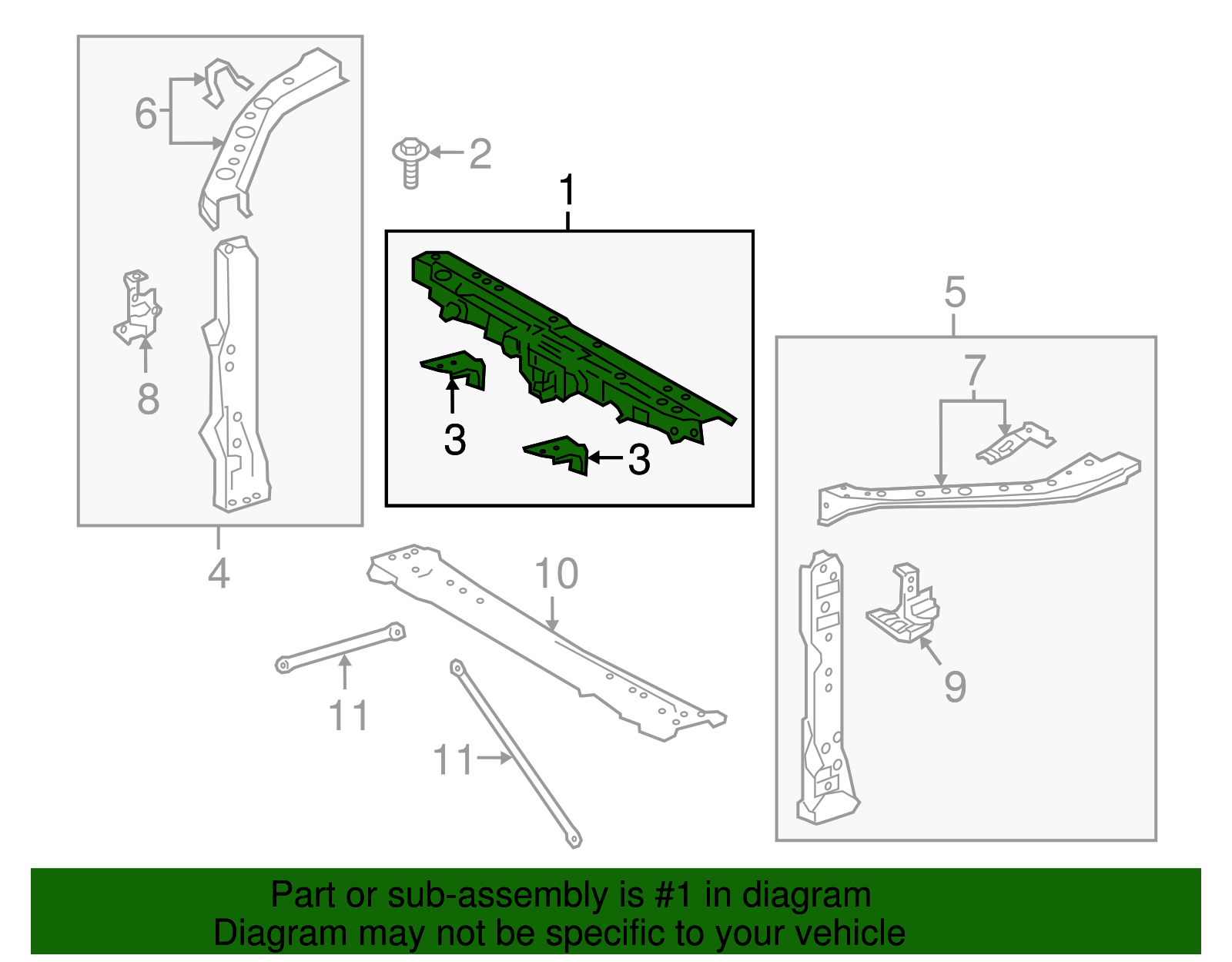 Toyota Parts Upper Tie Bar 53205-33901 | Toyota Parts|Toyota Online ...
