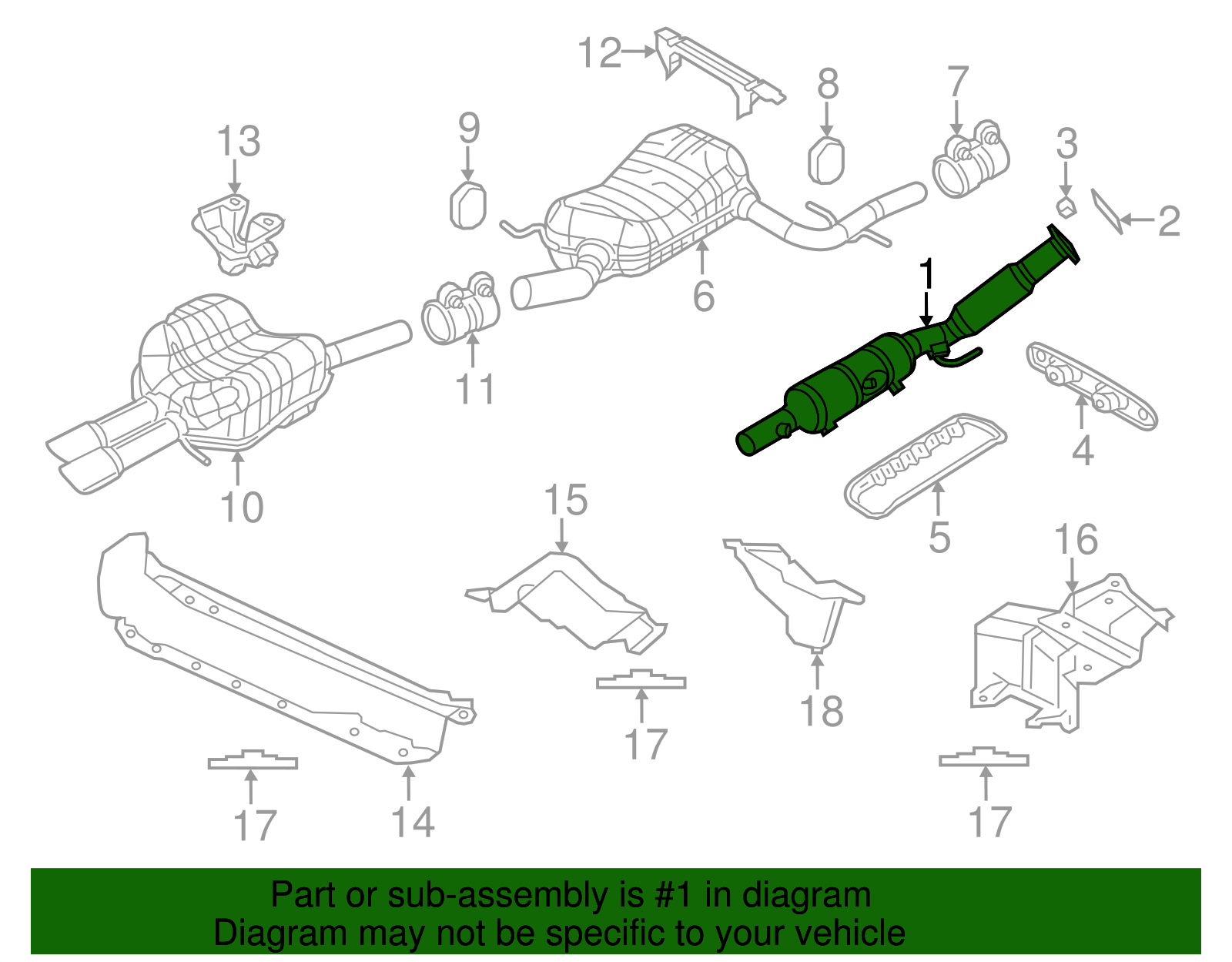 2011-2015 Volkswagen Jetta Catalytic Converter 5C0-253-059-K | VW ...
