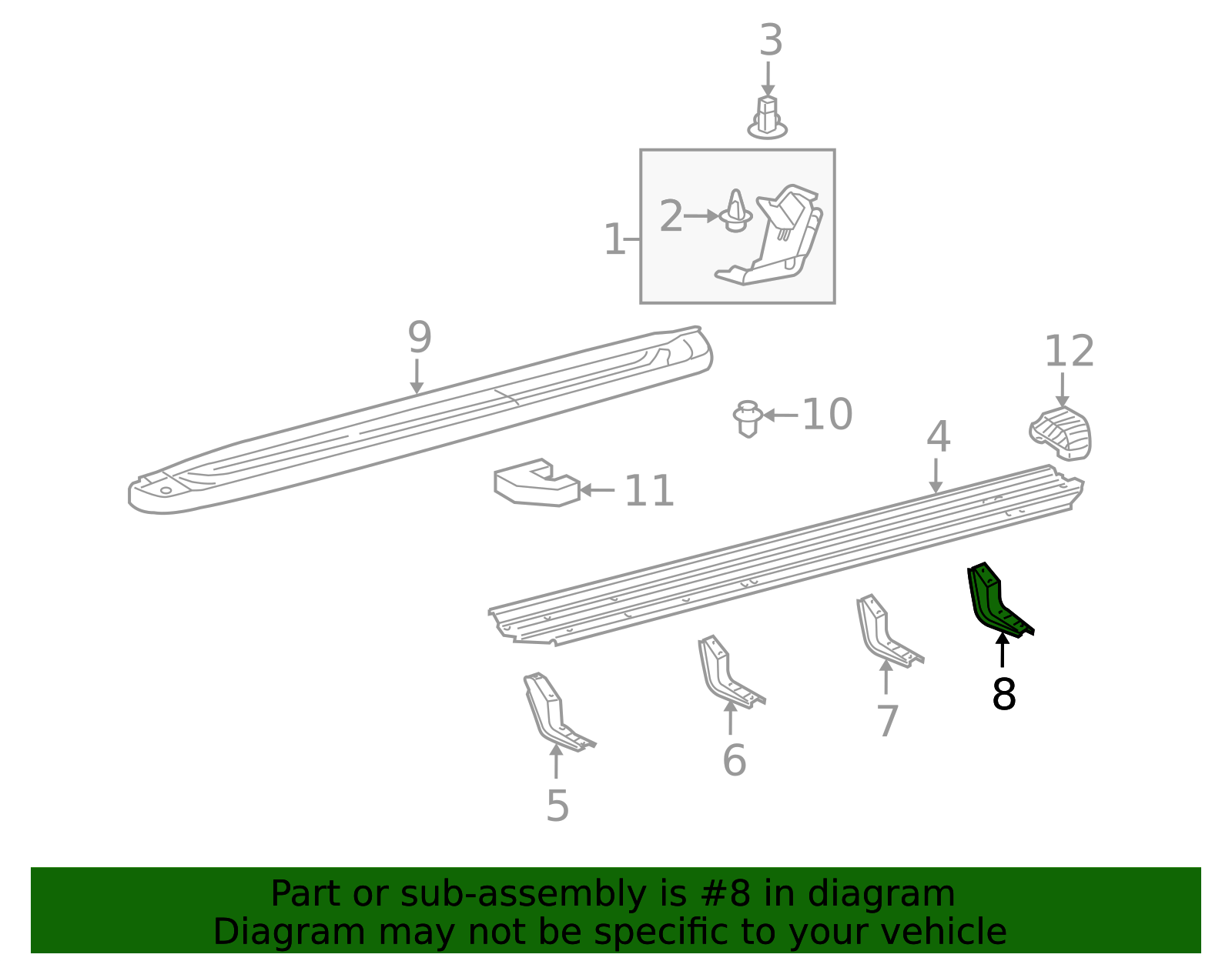 2008-2022 Toyota Sequoia Running Board Mount Bracket 51787-0C010 ...