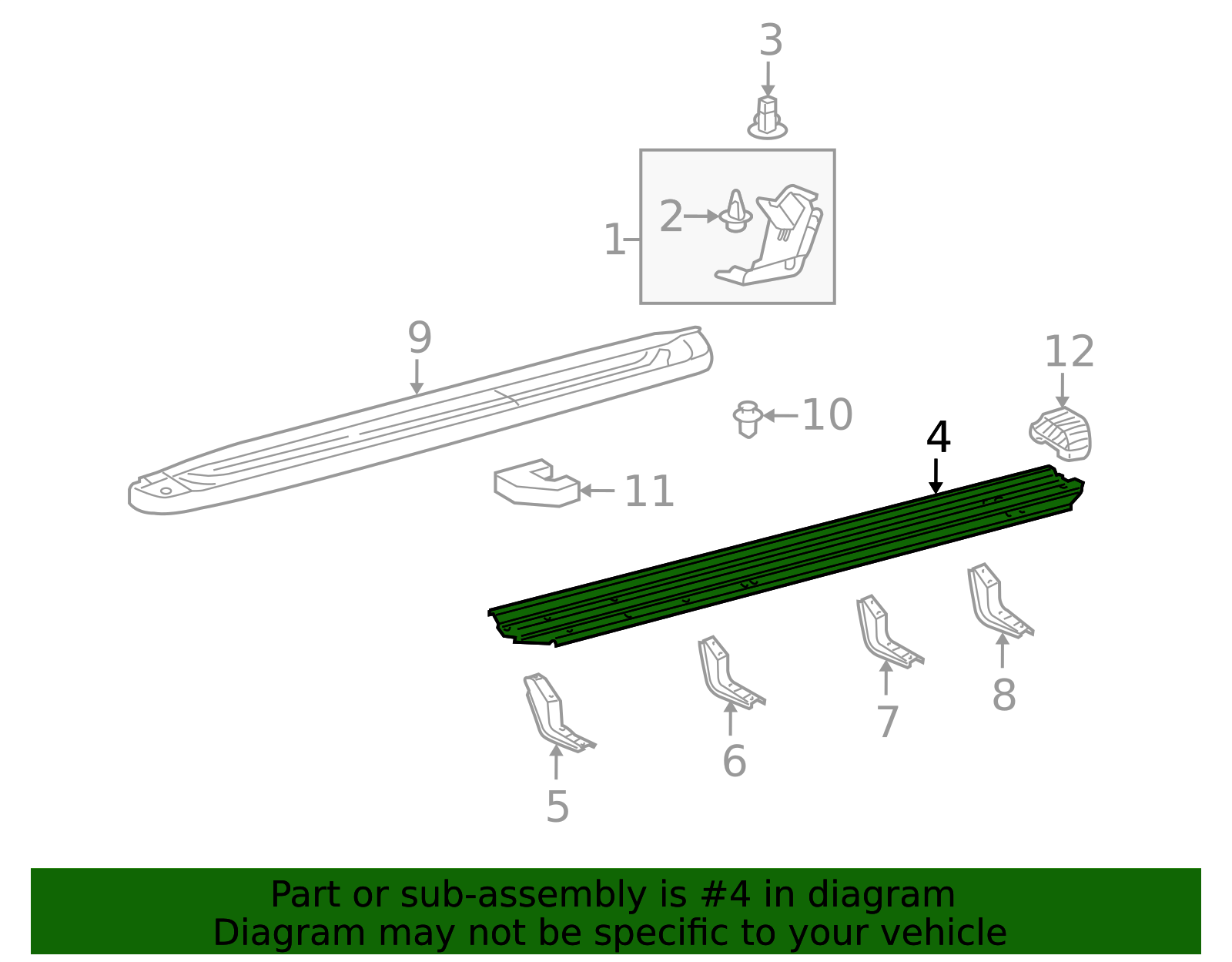 2008-2022 Toyota Sequoia Running Board 51772-0C040 | Sparks Parts