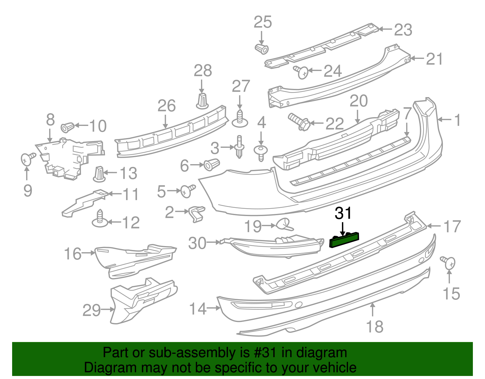 2011-2014 Volkswagen Touareg Reflector Panel 7P6-945-105 | OEM Parts Online