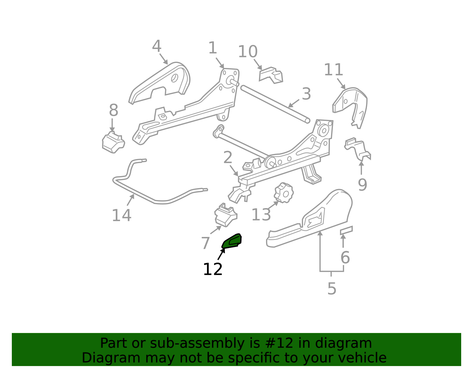 72526-16010-E3 - Recline Handle 2000-2004 Toyota Avalon | Toyota San ...