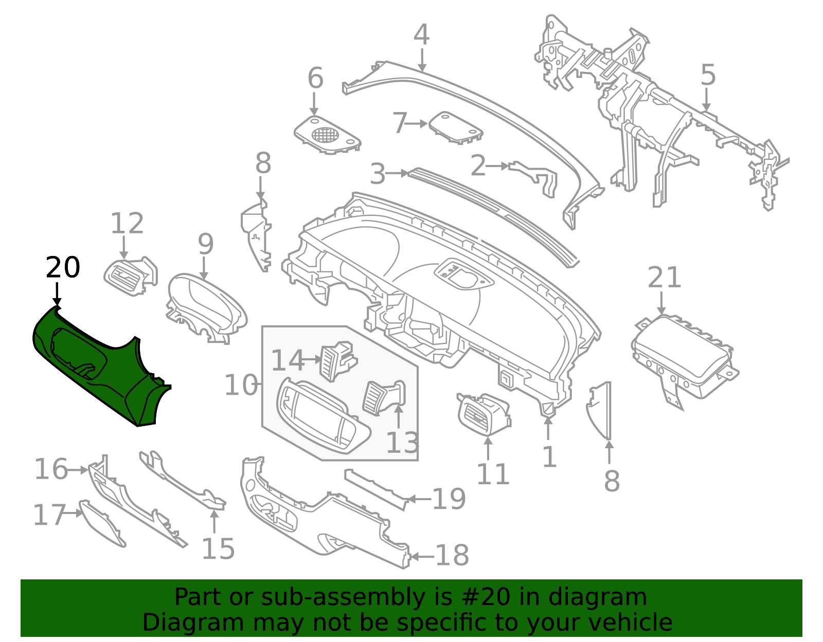 2016-2020 Kia Sorento Switch Bezel 84780-C5000WK | QuirkParts