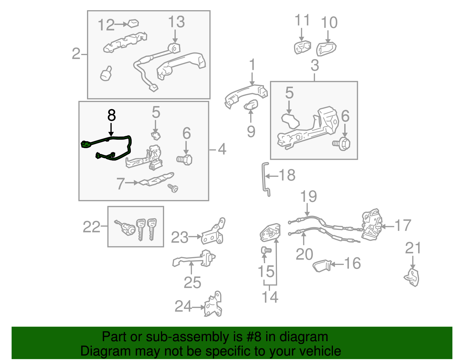 2005-2012 Toyota Avalon Handle Base Harness 89746-07020 | Toyota Parts ...