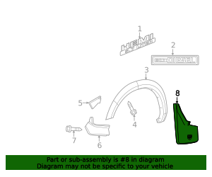 82212287AC - Mud Guard 2009-2024 Mopar | Mopar Factory Parts Warehouse