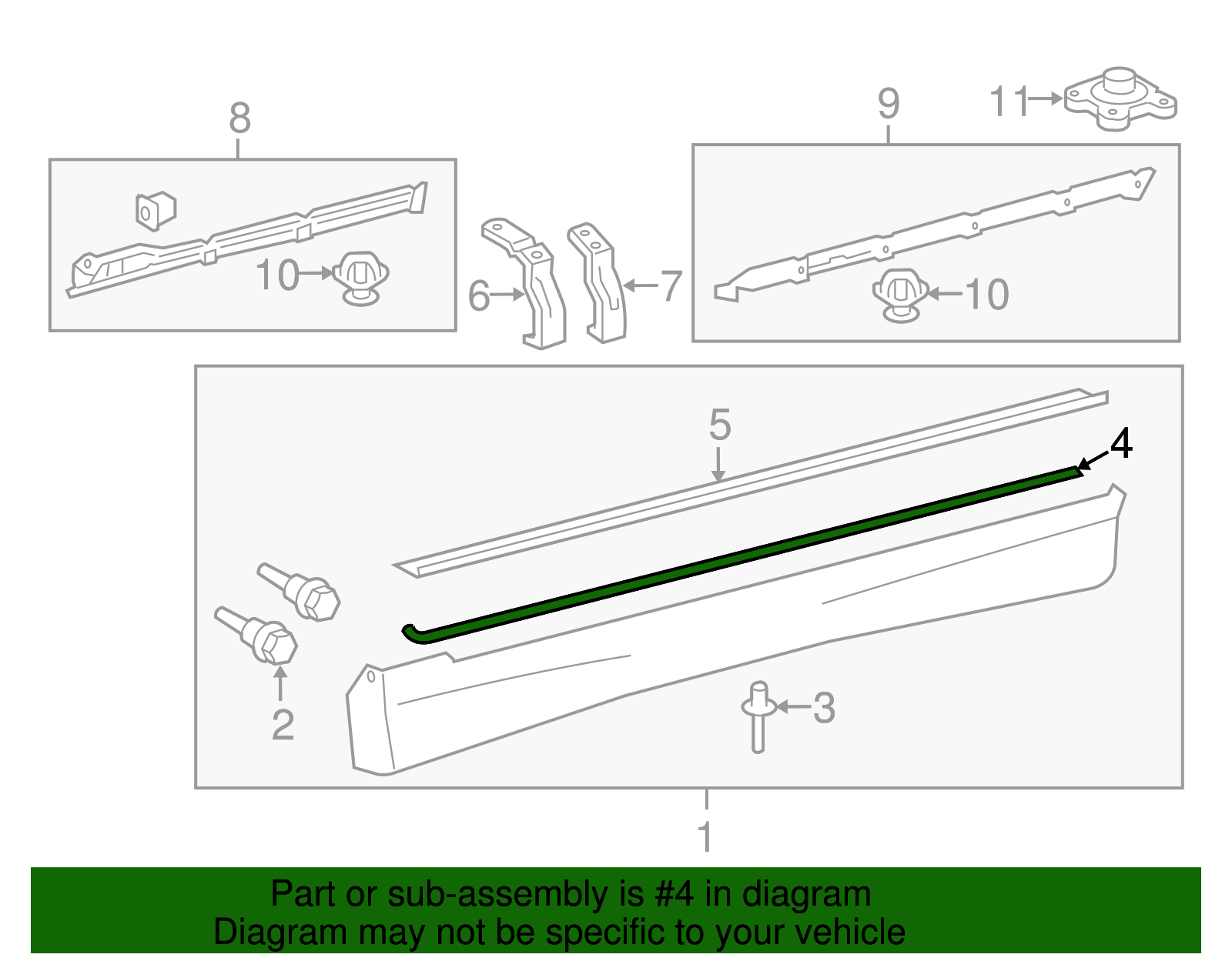 75696-04040 - Rocker Panel Molding Seal - 2005-2013 Toyota Tacoma | OEM ...