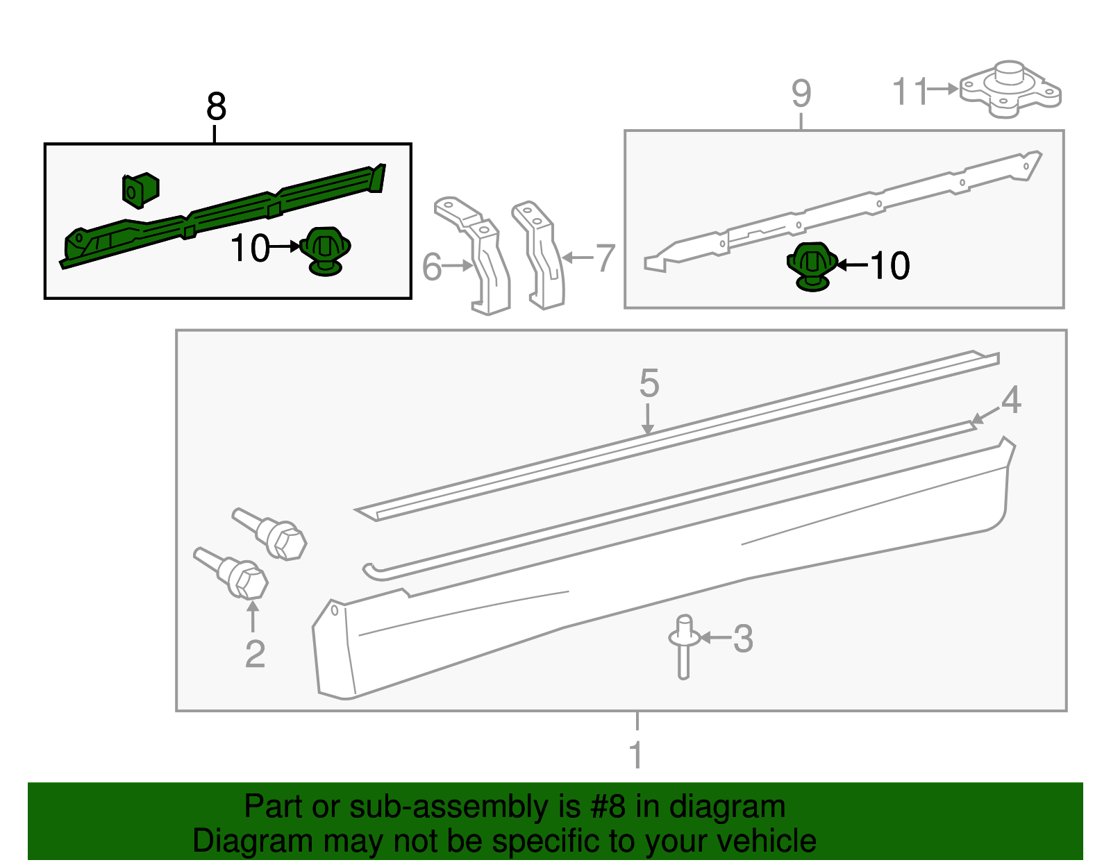 2005-2013 Toyota Tacoma Rocker Molding Retainer 75861-04010 | Toyota ...