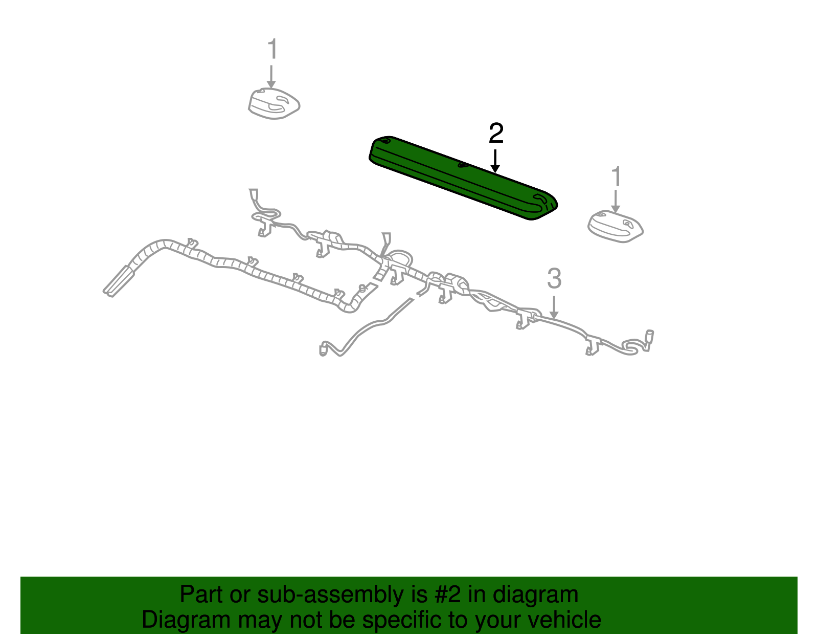2007-2014 GM Roof Clearance Center Lamp 22956991 | Capital Chevy Parts