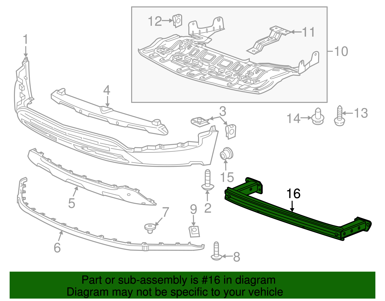 2017-2022 GM Front Bumper Lower Impact Bar 42554932 | Shop Matick Buick GMC