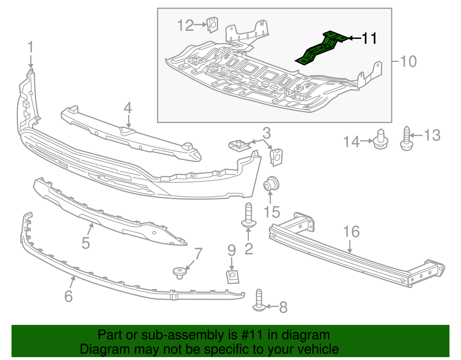 2017-2020 Chevrolet Trax Passenger Side Underbody Air Deflector Bracket 42402424 | Shop Matick ...