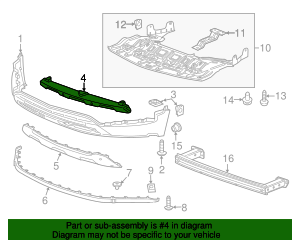 2017-2022 Chevrolet Trax Front Bumper Fascia Energy Absorber 42574995 ...