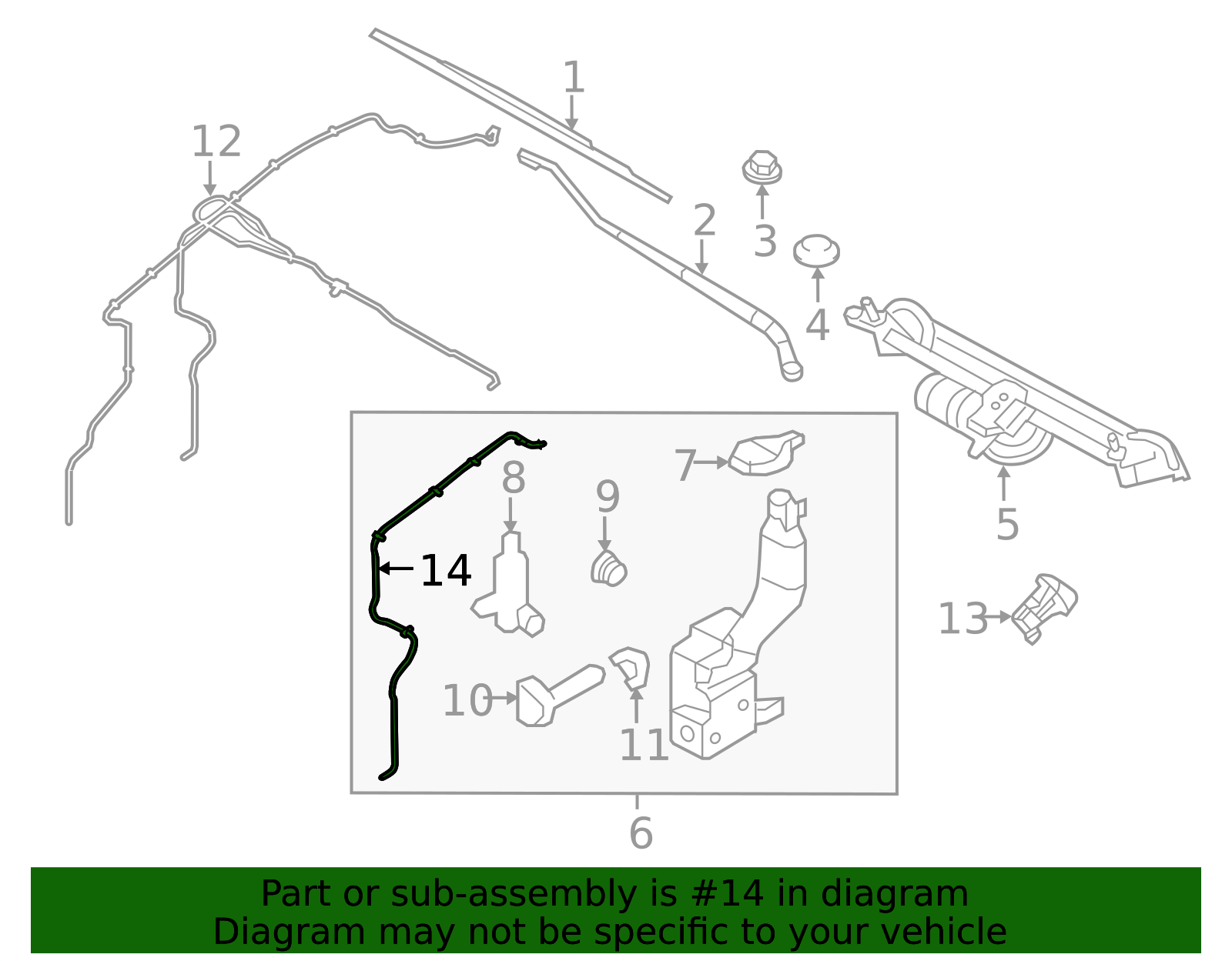 2007-2015 Ford Washer Hose 7T4Z-17A605-B | Varsity Ford