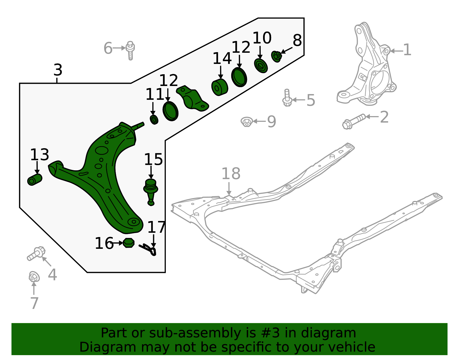 2019-2025 Subaru Ascent Lower Control Arm 20202XC00A | Subaru Parts Quick